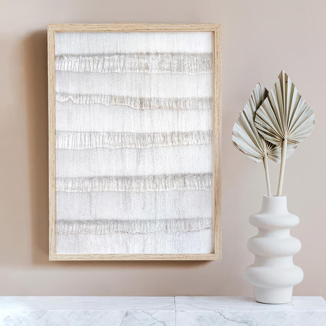 Neutral Boho Palm Tree Texture Wall Art. Coastal Neutral Tones. Modern ...