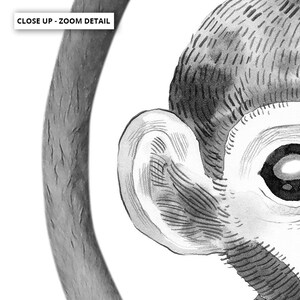 Monkey Cheeky Peek a Boo Print. Kids Wall Art Canvas or | Etsy