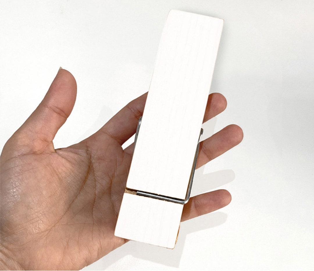 Large White Wall Spring Clip. Handmade From Wood. Perfect Tea Towel or ...