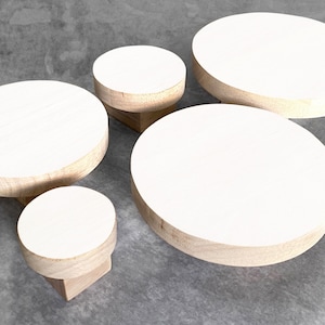 Round Oak Wooden Wall Hook | White. 5 Sizes Available. 3M Strips or ...