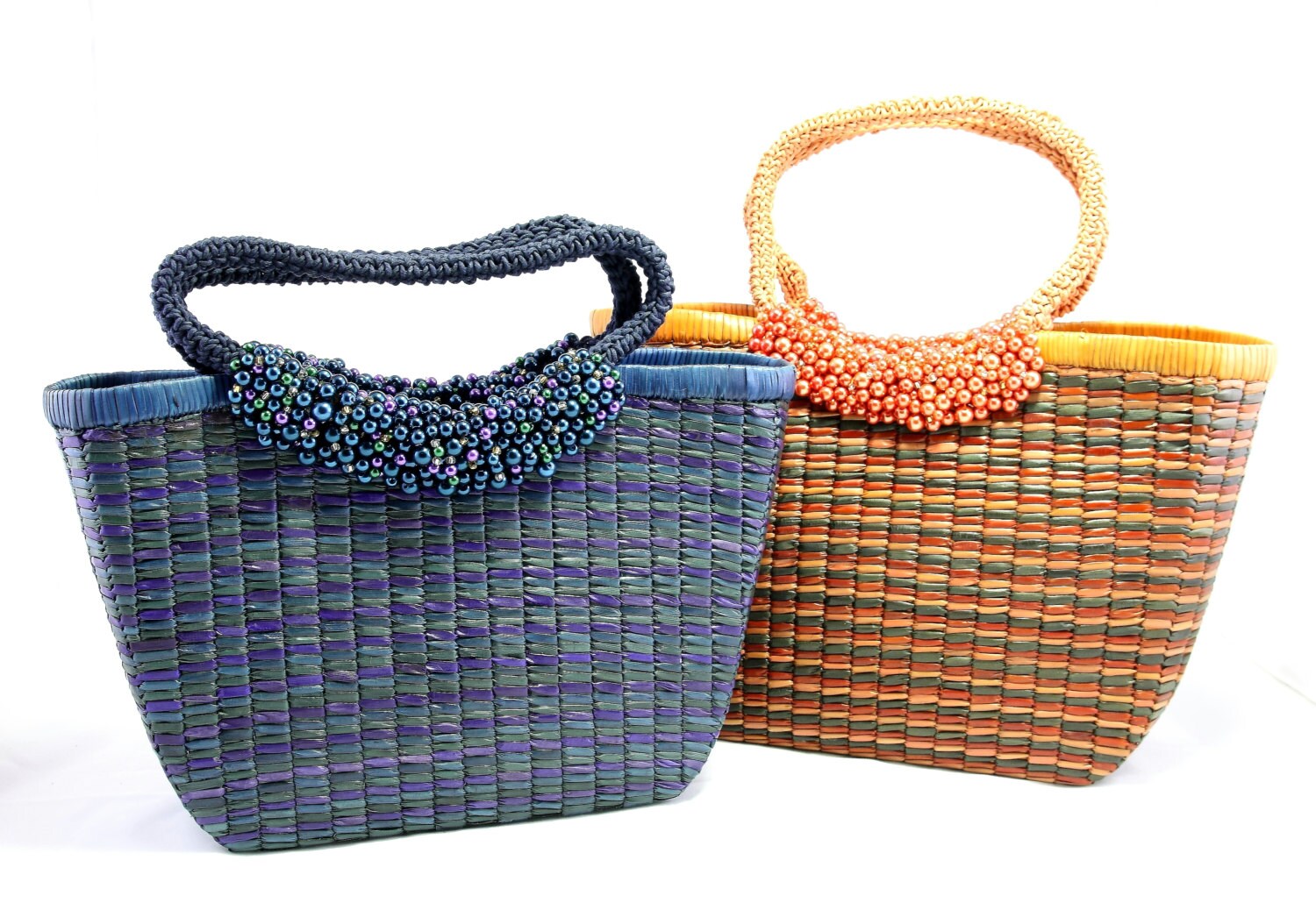 Handmade Natural Fiber pandan Leaves Dainty Scarlett Handbag/tote With ...