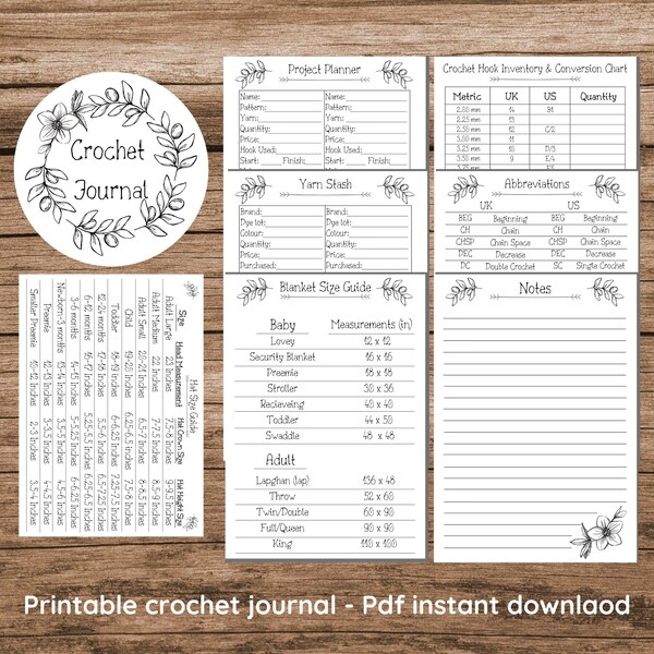Printable Crochet Project Planner - Etsy
