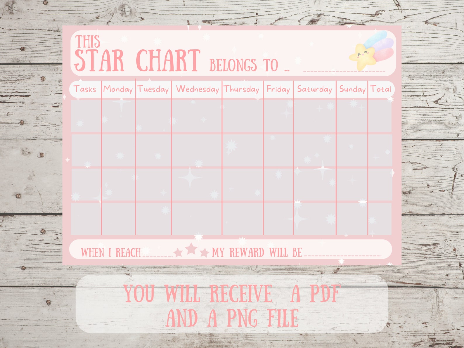 Bedtime Star Chart for Kids Printable Bedtime Chart With - Etsy Canada