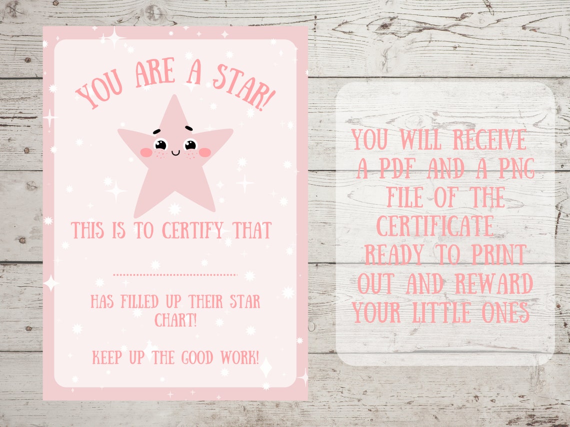 Bedtime Star Chart for Kids Printable Bedtime Chart With - Etsy Canada