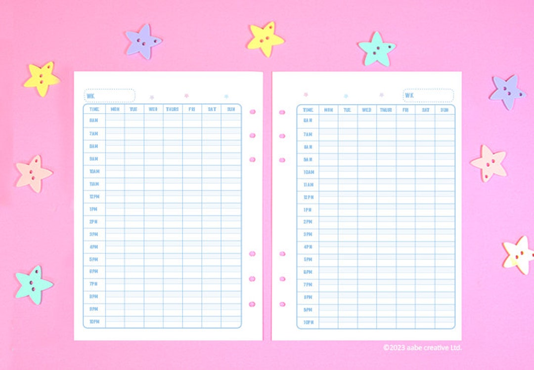 Time Management Diary Week on One Page Flexi Refills A5 - Etsy