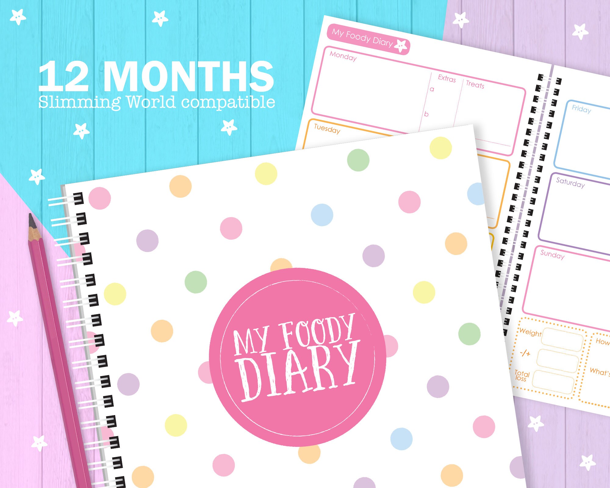 My Foody Diary: Compatible with Slimming World 12 Months | Etsy