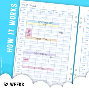 Time Management, Diary, Week on One Page, Flexi Refills, A5 Planner ...