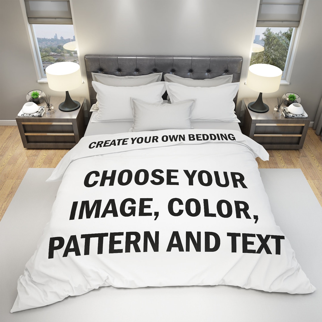 Custom Photo Duvet Cover | Personalized Bedding With Image, Text - Etsy