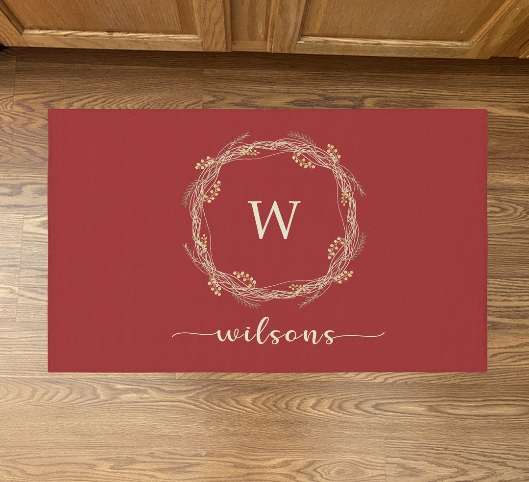 Personalized Kitchen Mat, Family Initial Kitchen Mat, Kitchen Décor ...