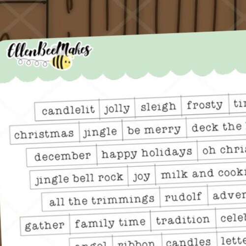 Christmas Word Label Stickers - Etsy