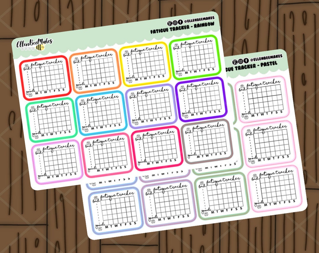 Weekly Fatigue Tracker Stickers for Planners, Journaling, Scrapbooking ...