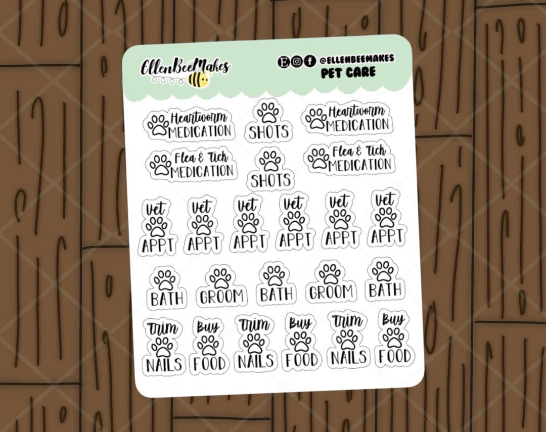 Pet Care Stickers for Planners Journaling Scrapbooking - Etsy