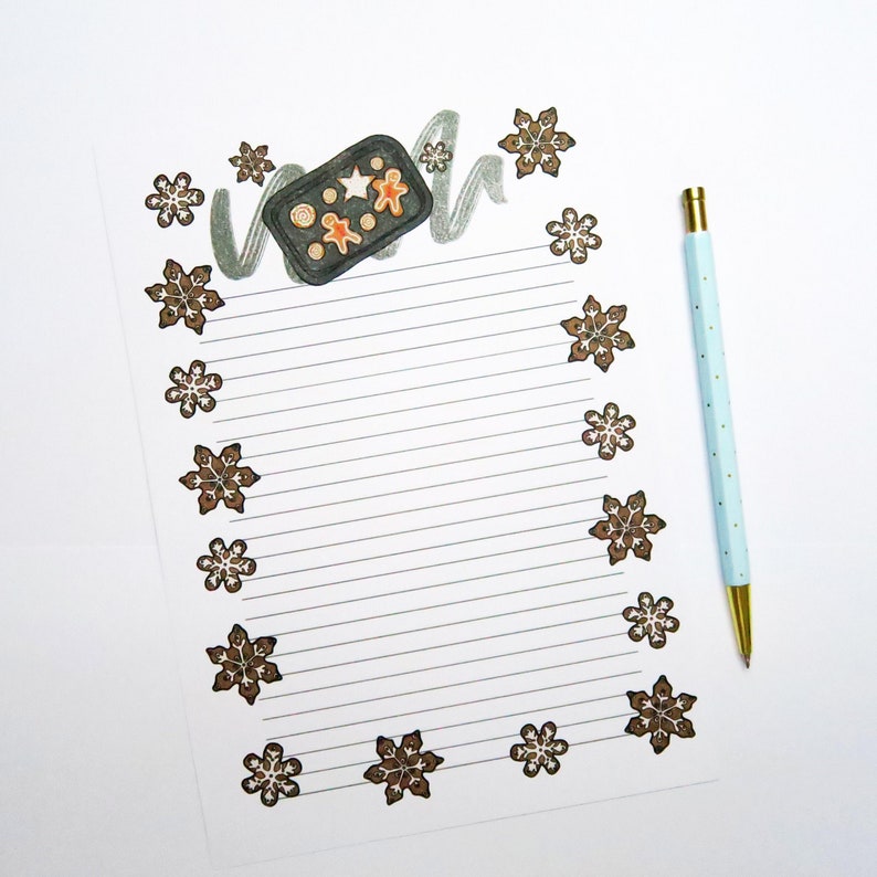 Christmas Cookie A5 Writing Paper for journaling | Etsy