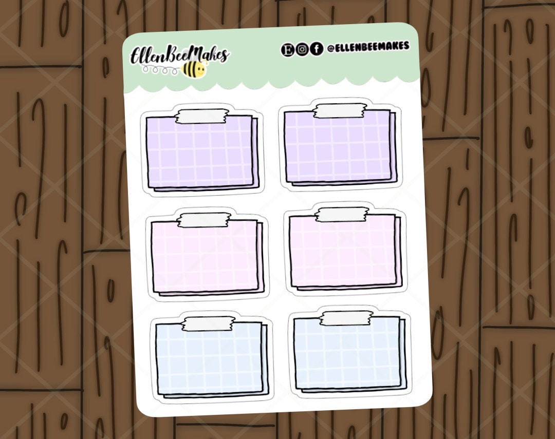Pastel Grid Note Stickers for Planners, Journaling, Scrapbooking - Etsy