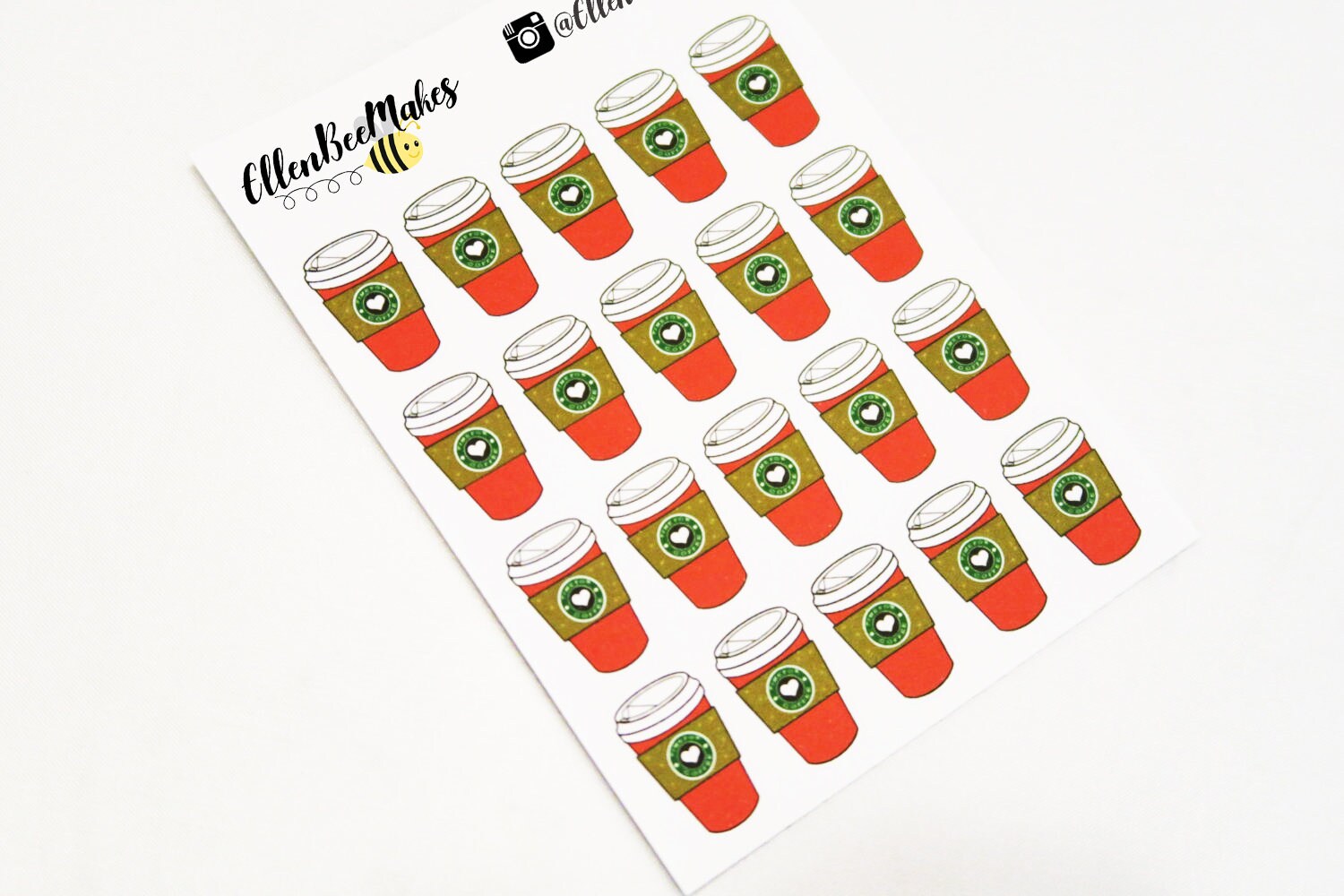 Christmas Coffee Red Cup Winter Drink Stickers for planners | Etsy