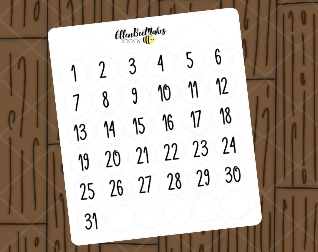 Circle Date Dot Stickers for Planners Journaling - Etsy