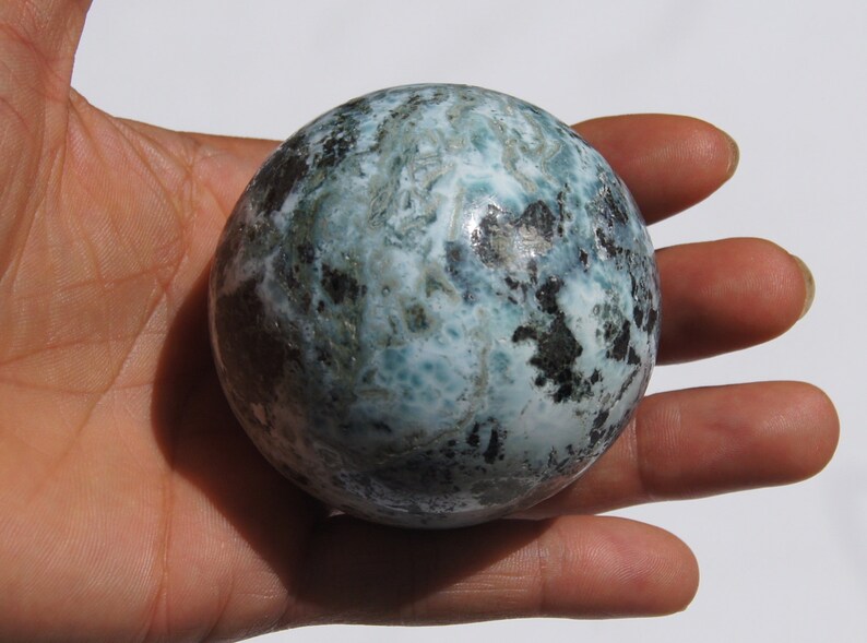 Larimar Sphere Original And Genuine Dominican AA Marbled | Etsy