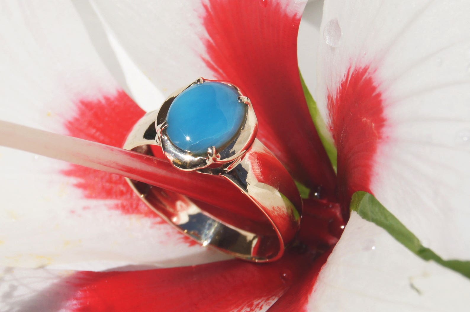 Larimar Ring Original And Genuine Dominican Handcrafted AAA | Etsy