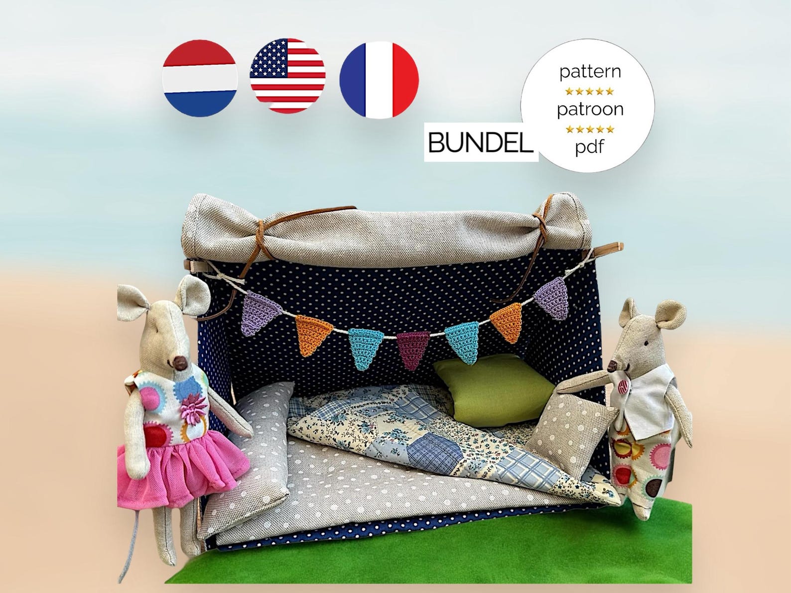 Tent for Maileg Mice | Pdf Work Description / Sewing Pattern | Easy ...