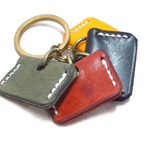 Multicolor Leather Key Top Cover, Keychain With Solid Brass Key Ring ...
