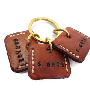 Leather Key Cover, Key Topper With Solid Brass Key Ring / Vegetable ...