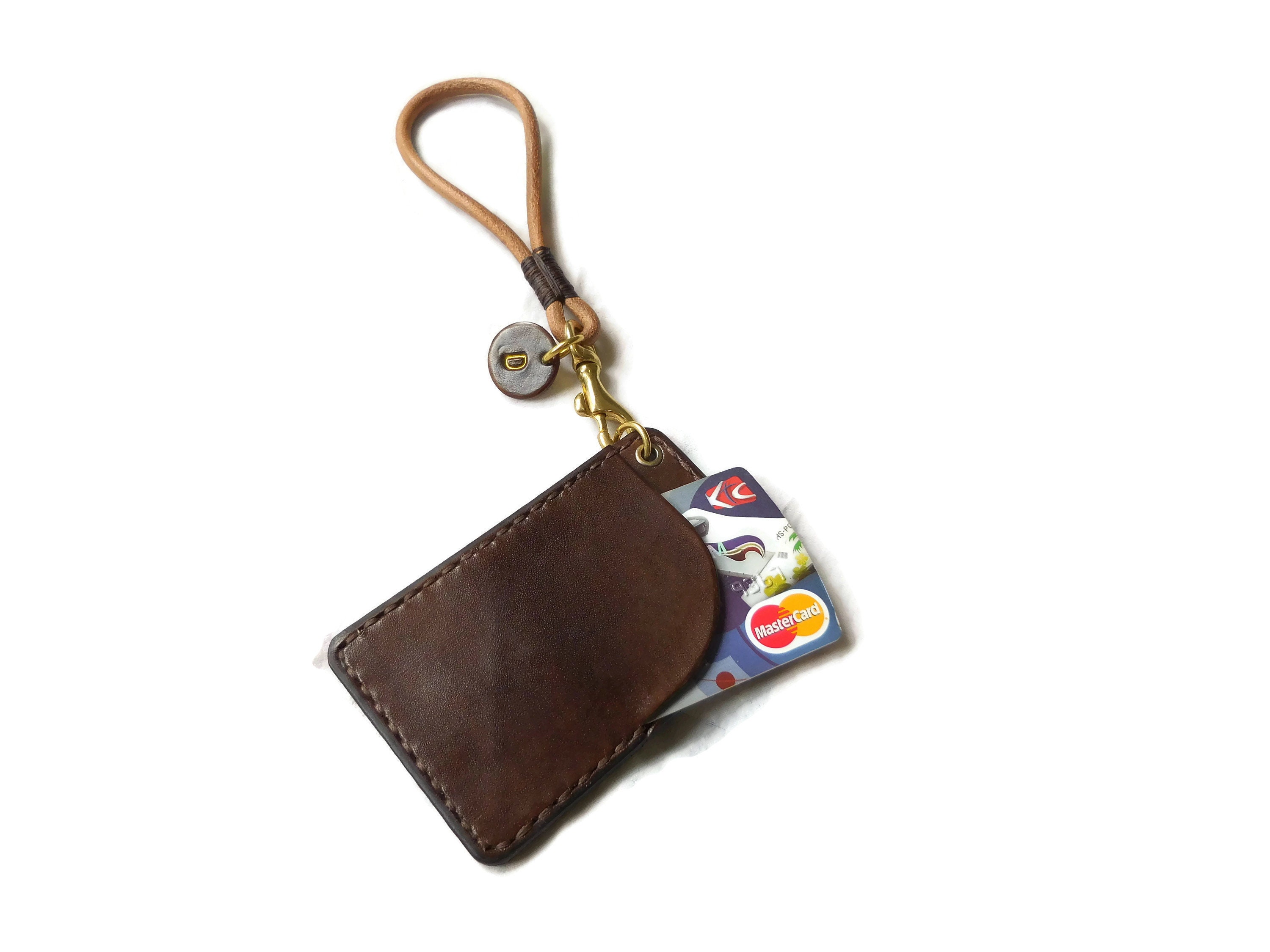 Leather Key Card Holder Personalized Keychain Personalized | Etsy