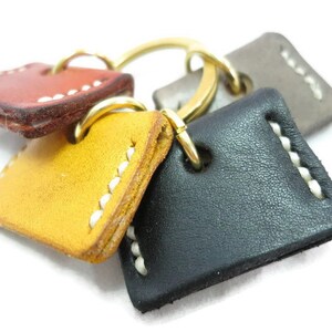 Multicolor Leather Key Top Cover, Keychain With Solid Brass Key Ring ...
