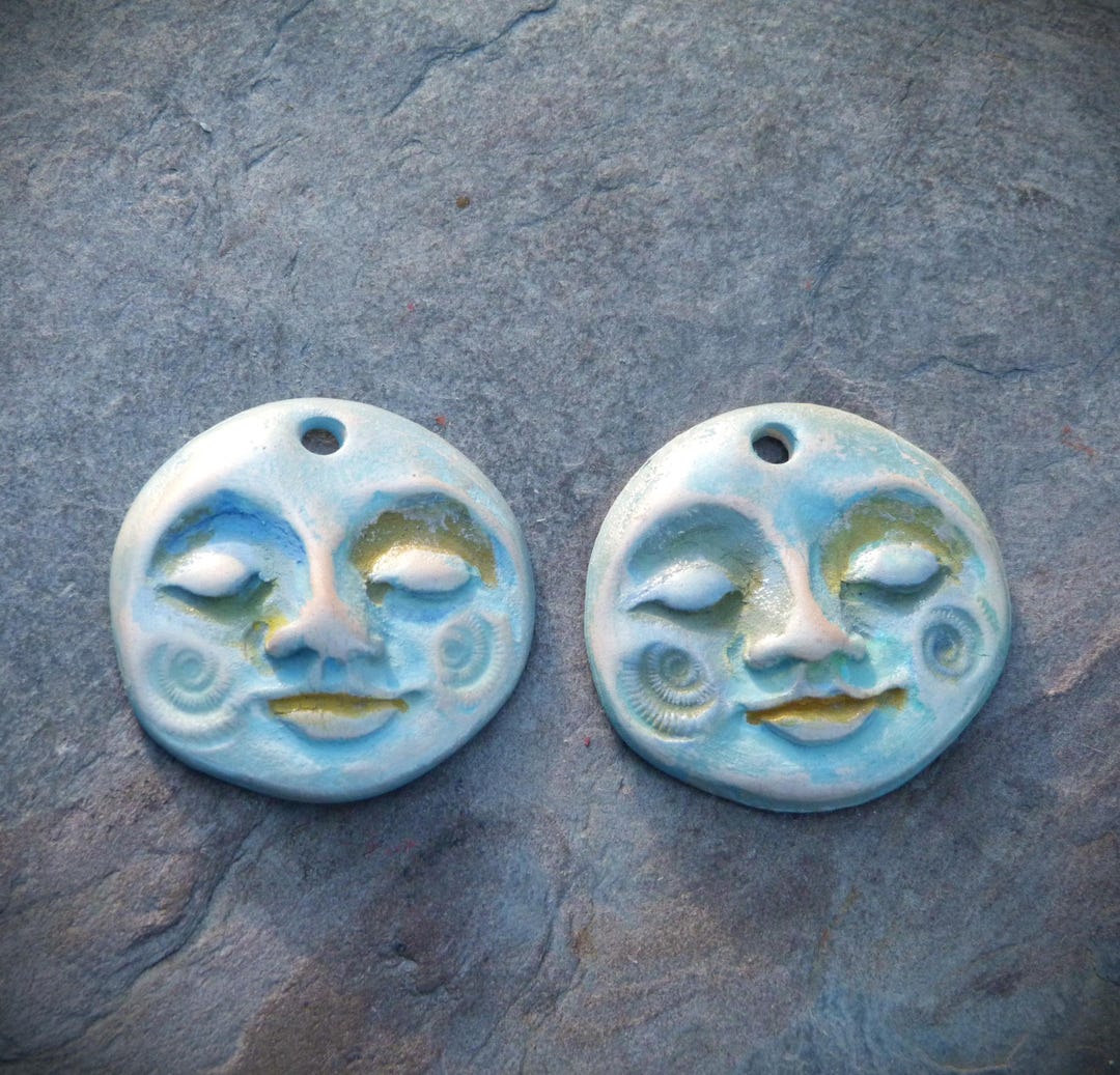 Handmade Ceramic Face Charms - Etsy