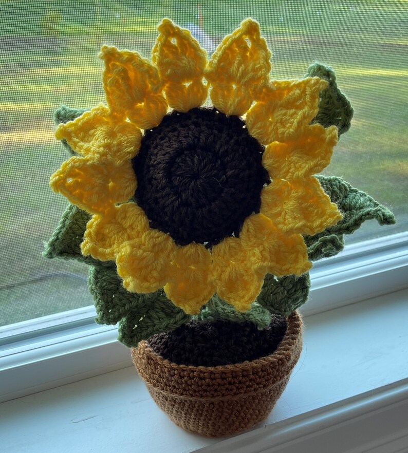 3D Crochet Potted Sunflower pattern ONLY - Etsy