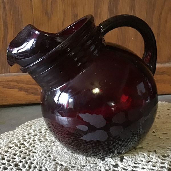 Royal Ruby Anchor Hocking Pitcher - Etsy