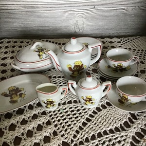 Vintage Child Tea Set,1950s Dancing Bear China Tea Set - Etsy