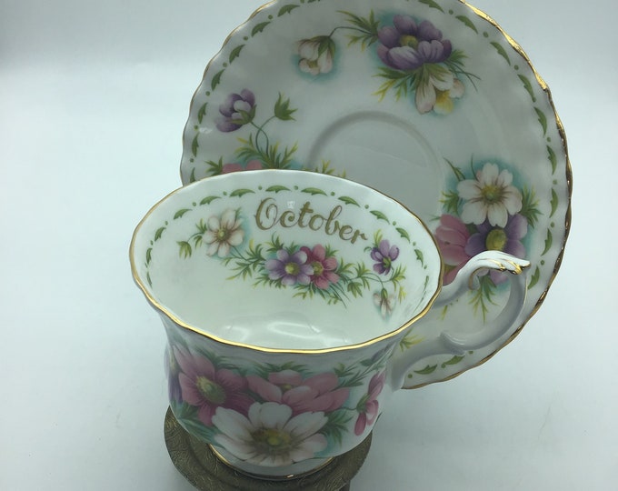 Royal Albert October Teacup Set Cosmos Vintage Tea Cup and Saucer - Etsy