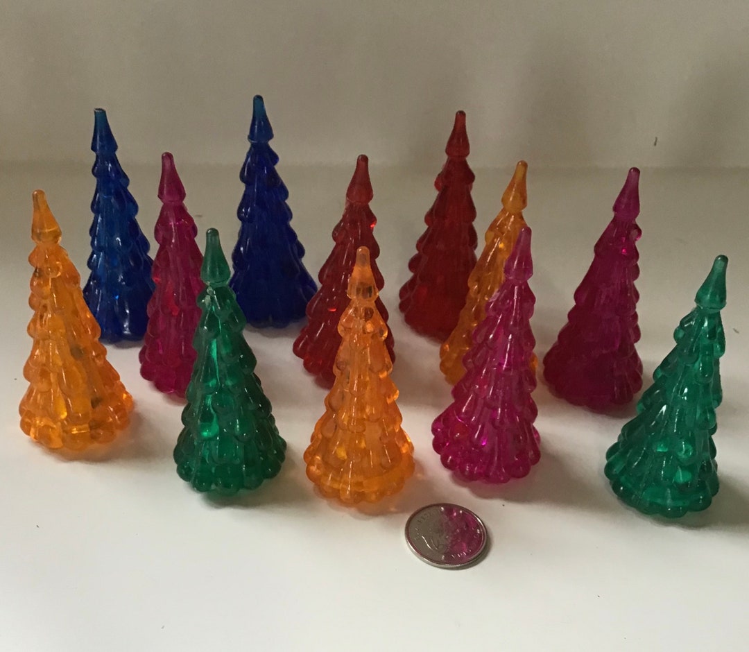 Vintage Tree Shaped Christmas Light Covers, Multi Coloured Mid Century ...