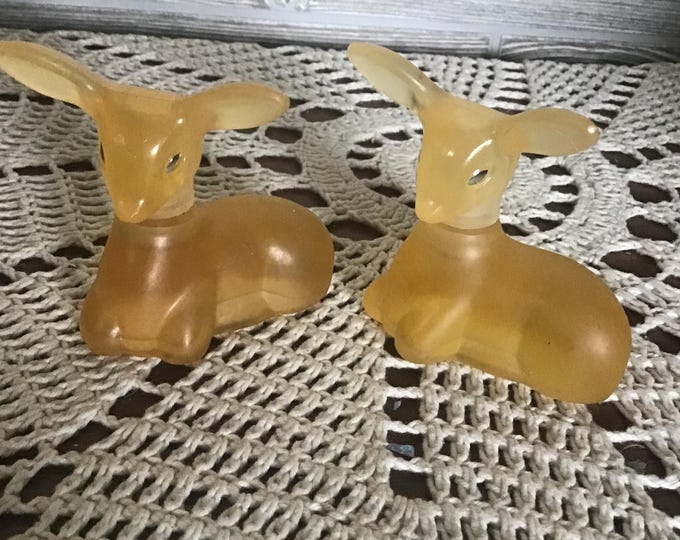 Vintage AVON Deer Shaped Perfume Bottles ,1970’s, Frosted Amber Glass ...