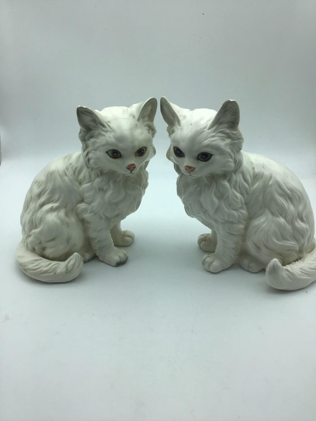 Vintage MCM Lefton White Persian Cats, Cat Figurines,blue Eyed Cats - Etsy