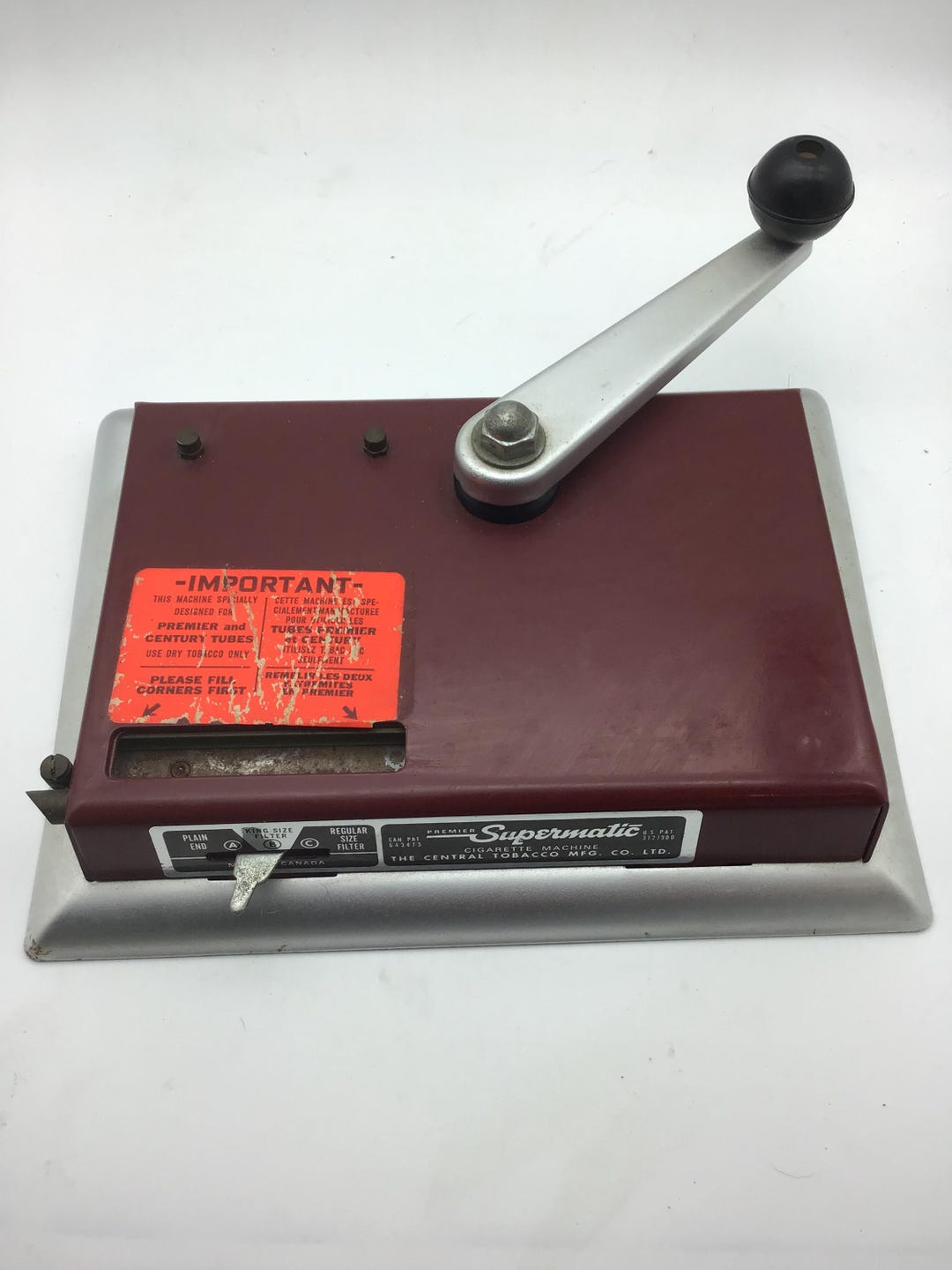 Vintage Premier Supermatic Cigarette Machine,cigarette Rolling Machine ...