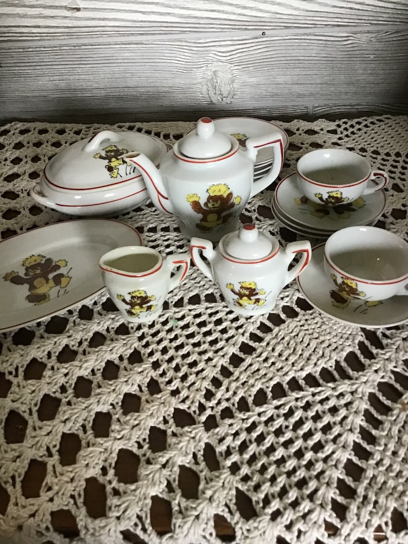 Vintage Child Tea Set1950s Dancing Bear China Tea Set - Etsy