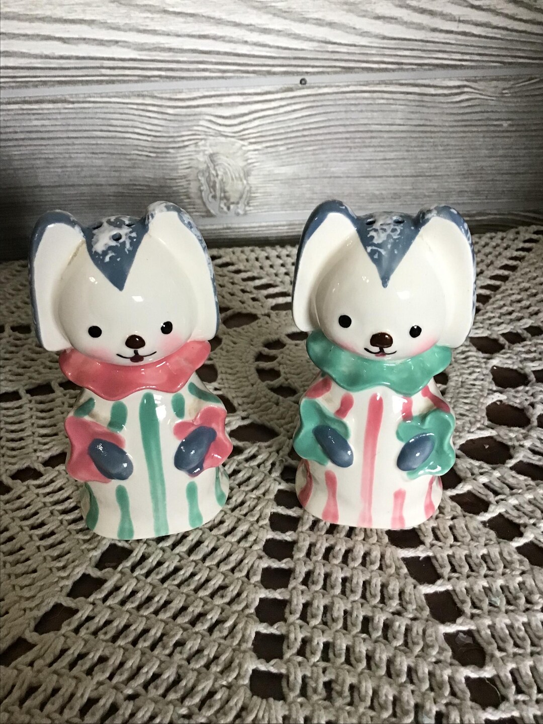 Vintage Napco Puppy Salt and Pepper Shakers, Circus Puppies,handpainted ...