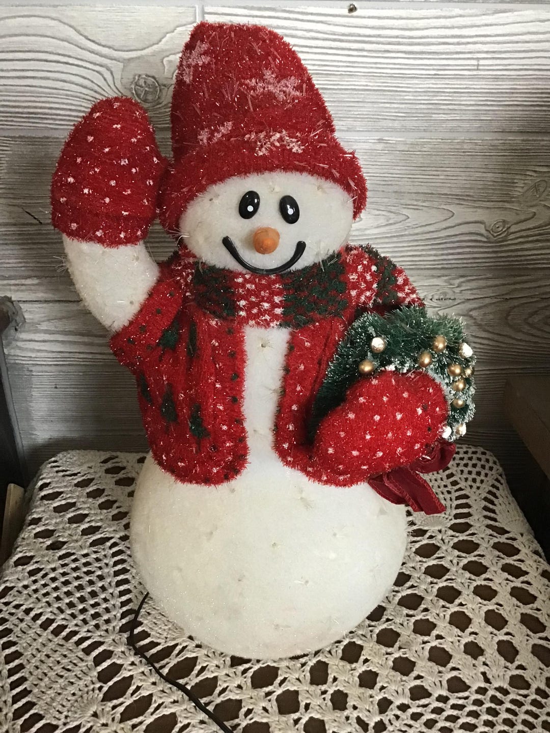 Vintage Avon Fibre Optic Snowman, Changing Colours, Colourful Snowman ...