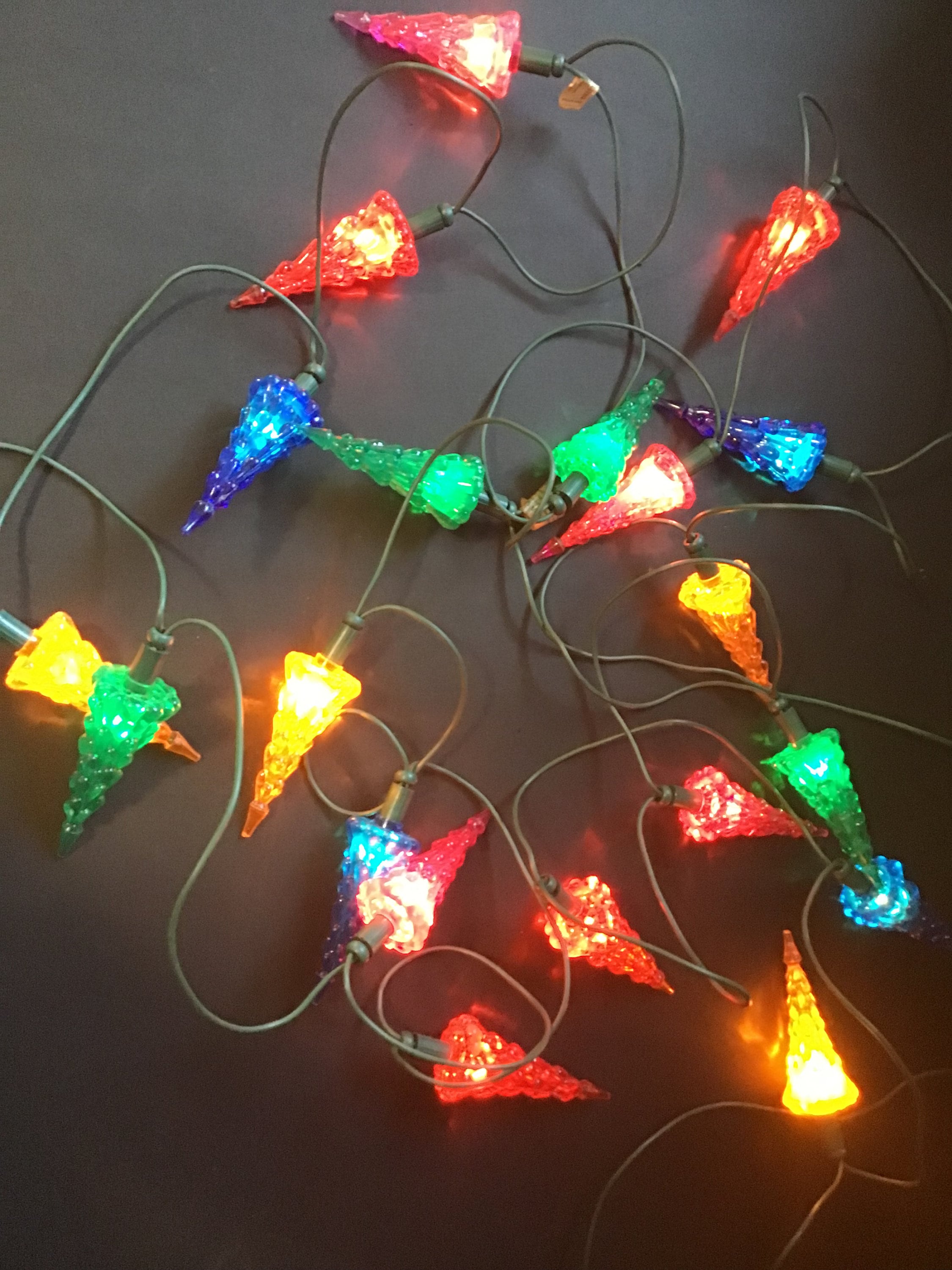 Vintage Tree Shaped Christmas Light Covers, Multi Coloured Mid Century ...