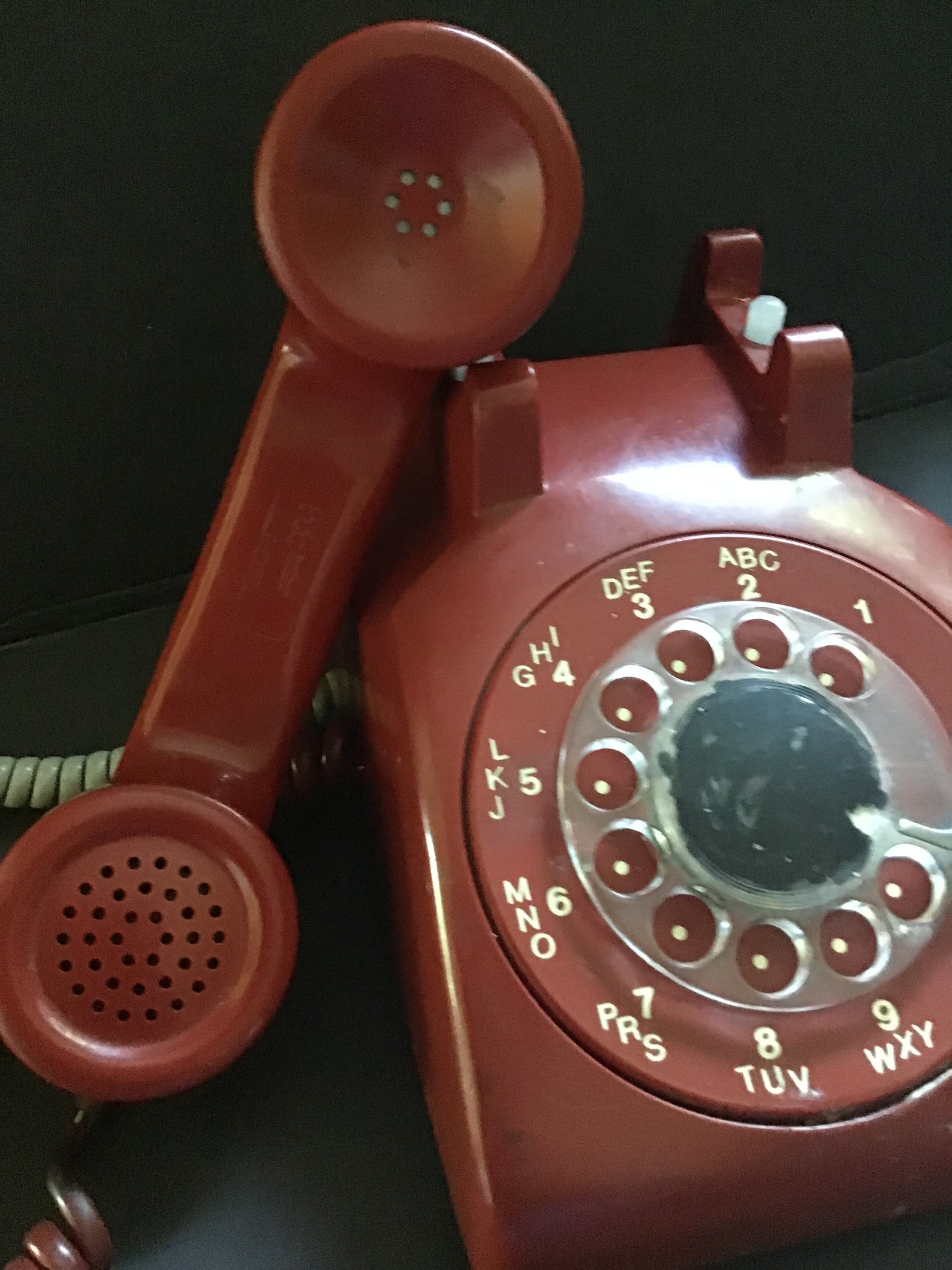 Red Rotary Phone, Vintage Retro Dial up Telephone, 1970s Working Phone ...