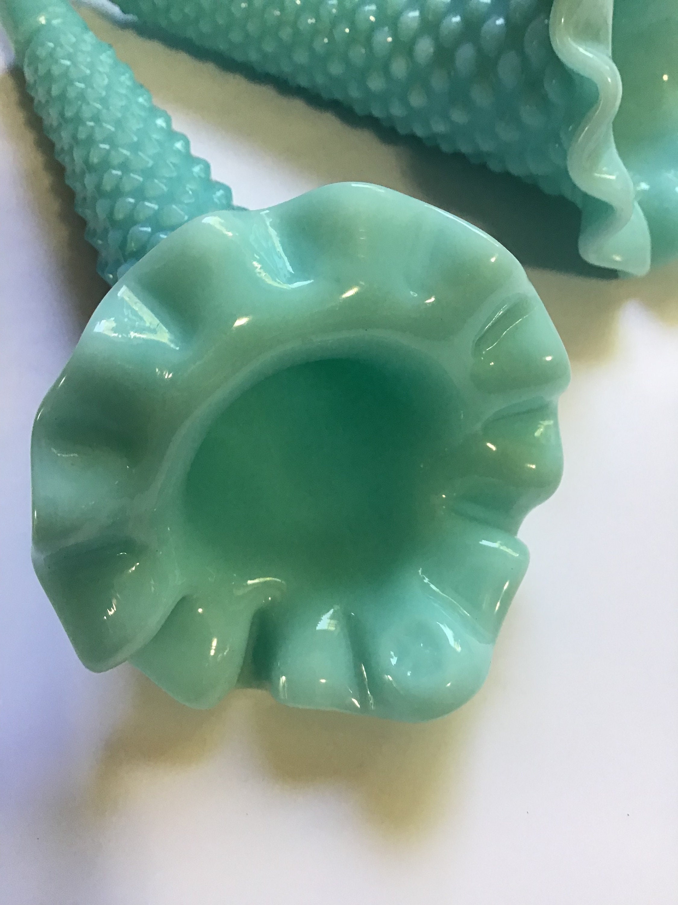 Fenton Blue Hobnail Epergne, 4 Piece Turquoise Milkglass Epergne - Etsy