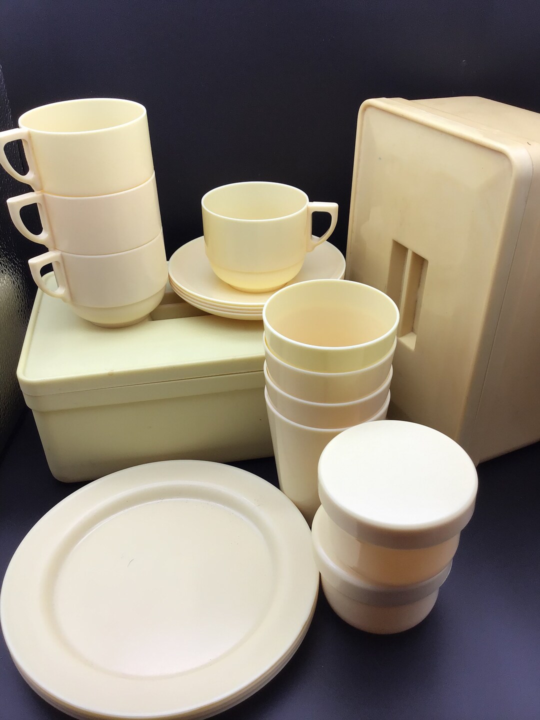 Vintage Picnic Tableware,picnic Hamper,coracle,made in England, Plastic ...