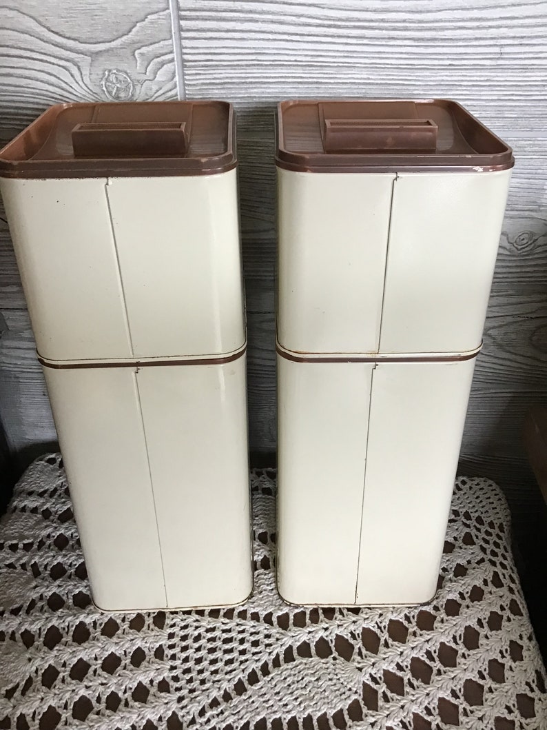 Ekco Kitchen Stackable Canister Set,retro Tin Canister, Farmhouse Decor ...
