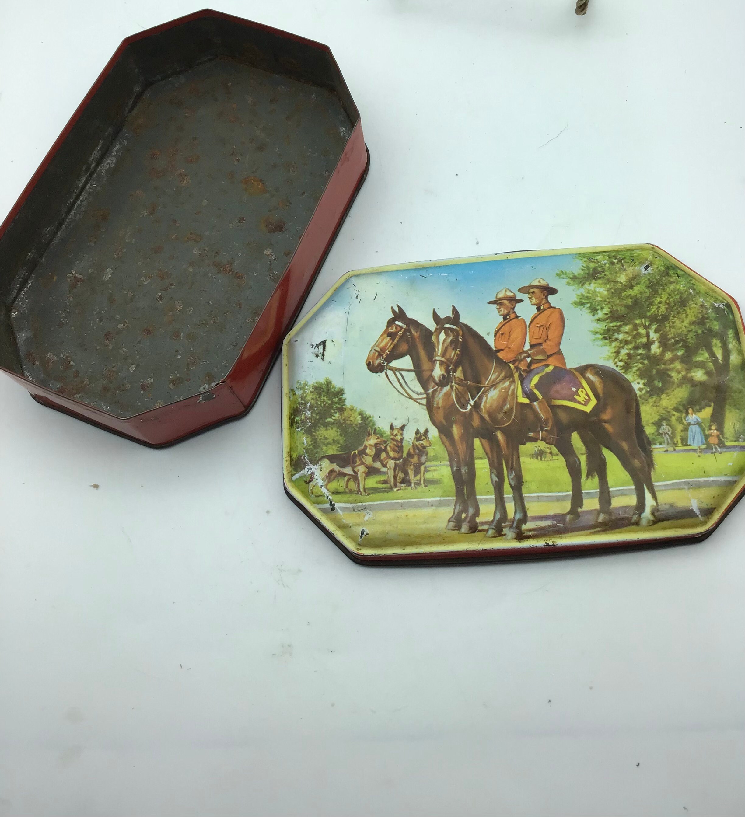Vintage RCMP Candy Tin, Royal Canadian Mounted Police, Toffee Tin, RCMP ...