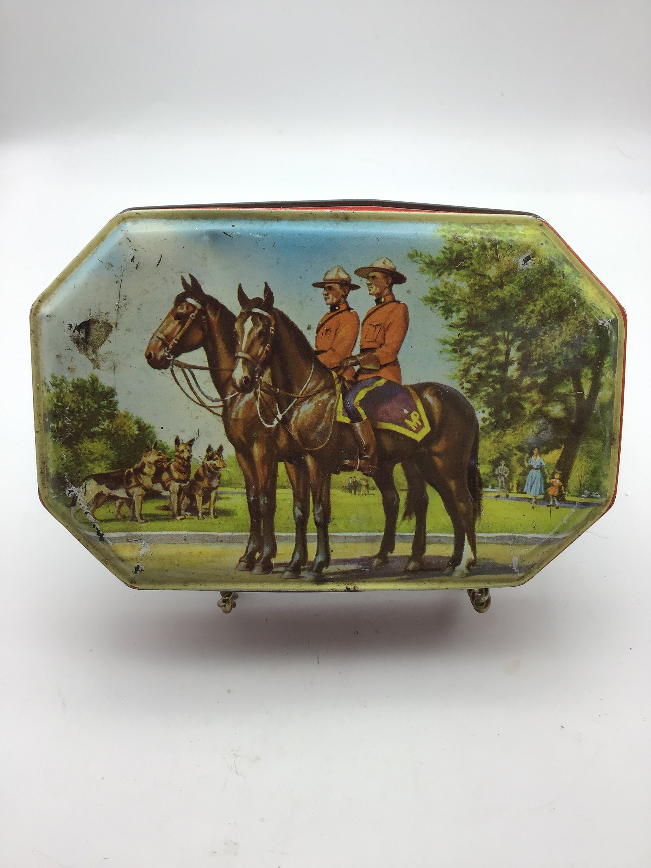 Vintage RCMP Candy Tin, Royal Canadian Mounted Police, Toffee Tin, RCMP ...