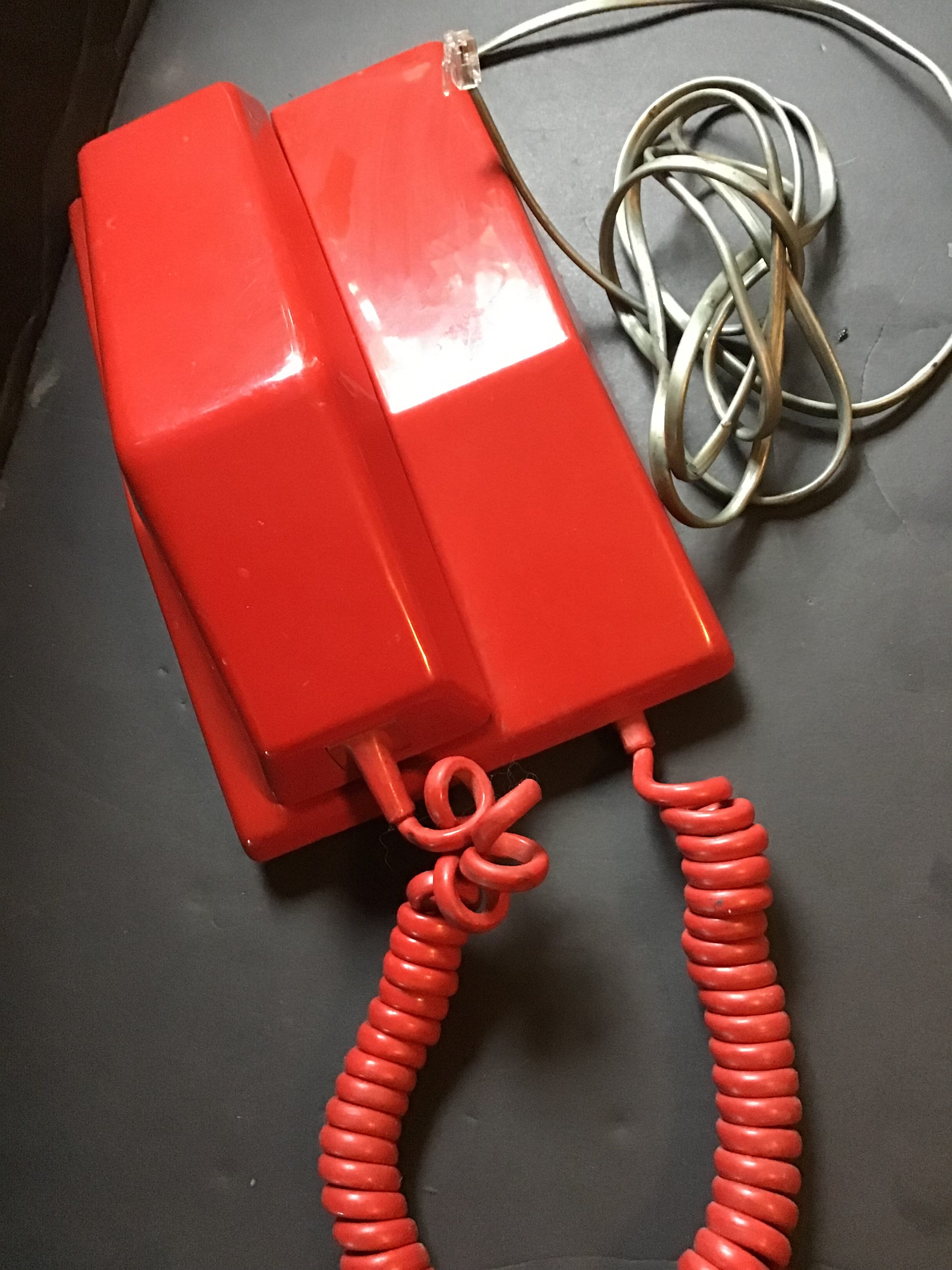 Vintage Red Rotary Phone-contempra-northern Electric-desk Phone-wall ...