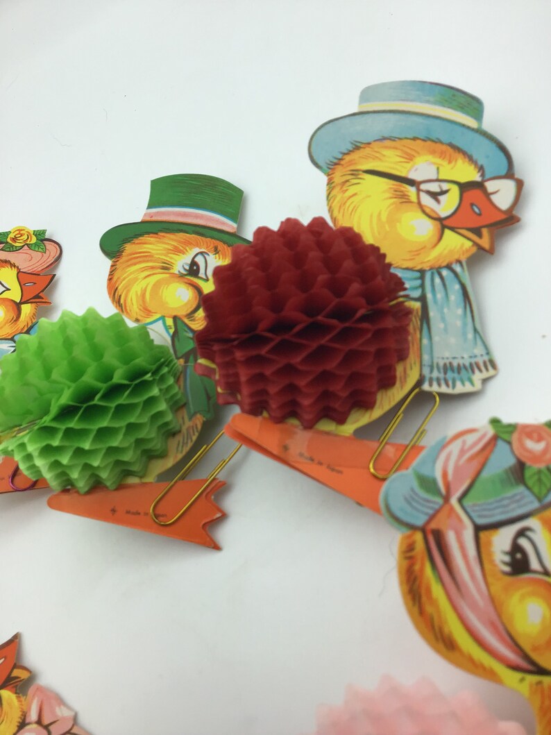 Vintage Honeycomb Chicks,paper Easter Decorations,set of 5 MCM Easter ...