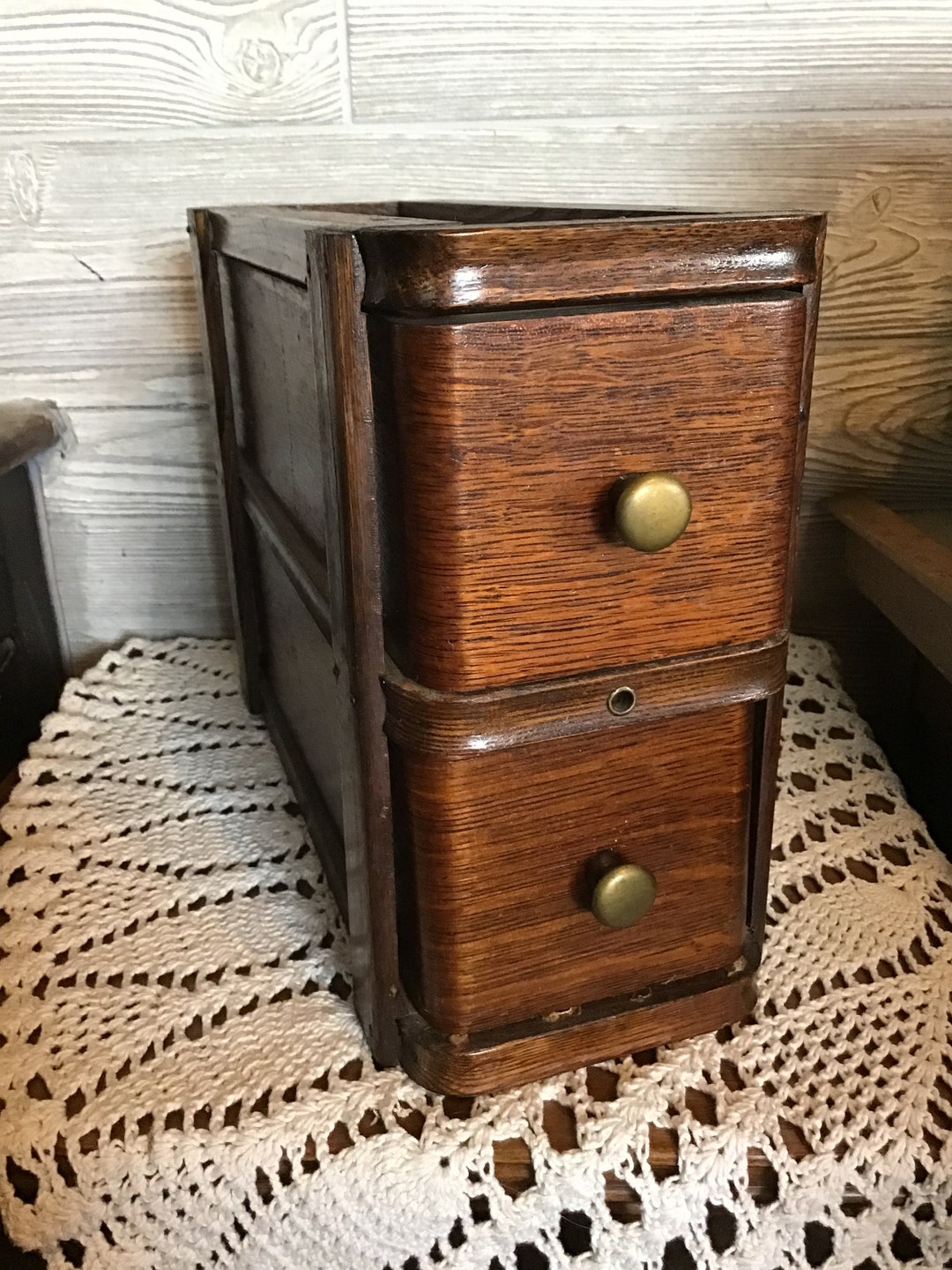 2 Drawer Sewing Cabinet Rustic Sewing Storage Box Wooden - Etsy Canada