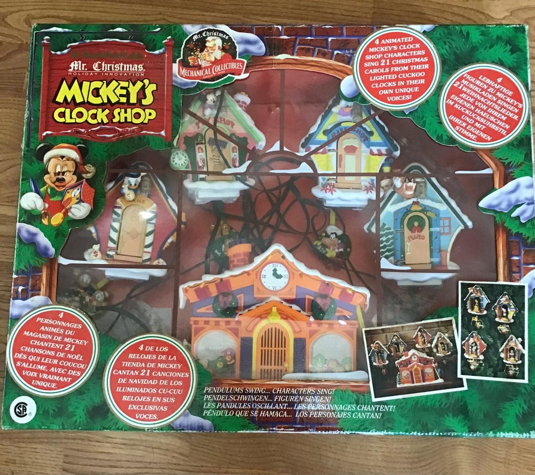 Vintage Mickeys Clock Shop, Mr Christmas Holiday Innovation, Animated ...